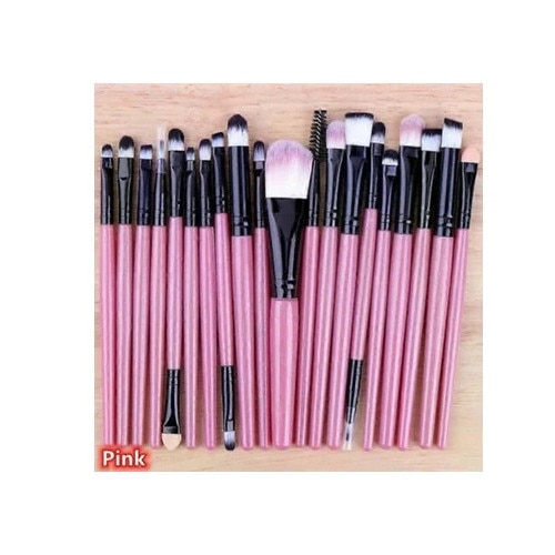 Set de 20 pensule profesionale pentru machiaj, plastic, multicolor ...