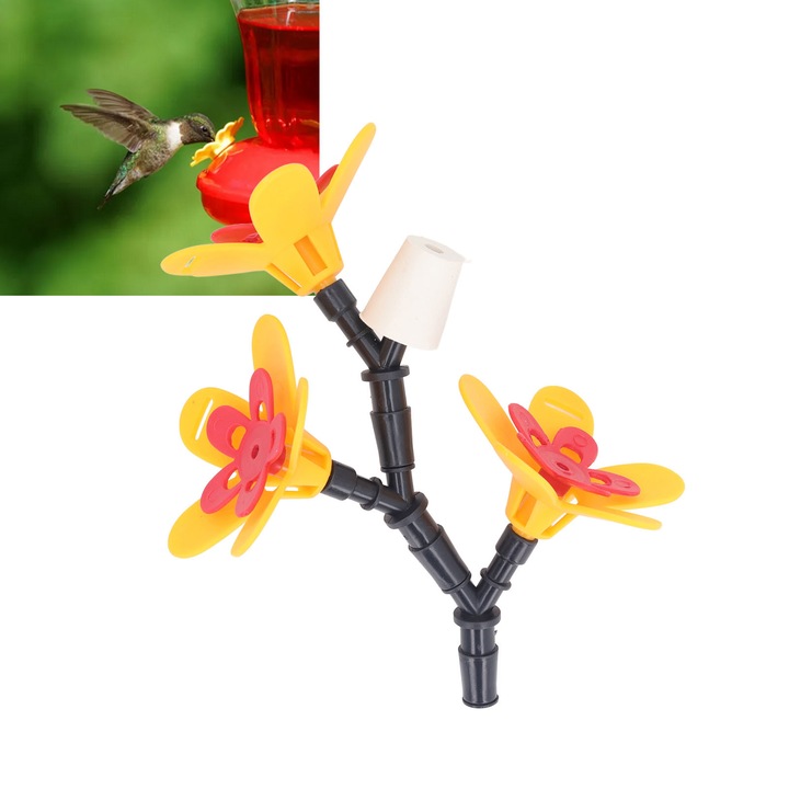 Feeder pentru colibri DIY, kit reciclare sticle, instalare cu ventuze ...