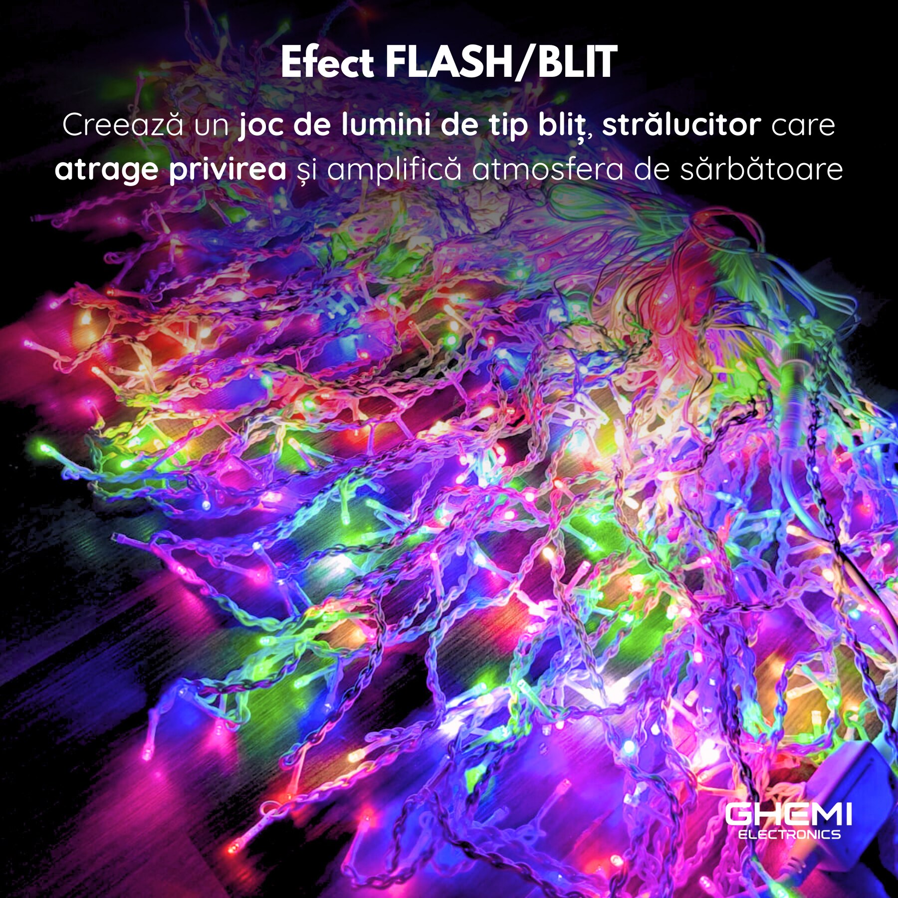 Instalatie Craciun tip turturi/franjuri, 640 LED-uri ultra-luminoase ...