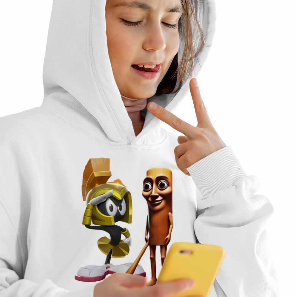 Hanorac Copii Fete Marvin Martian Tung Sahur Italian Brain rot, alb ...