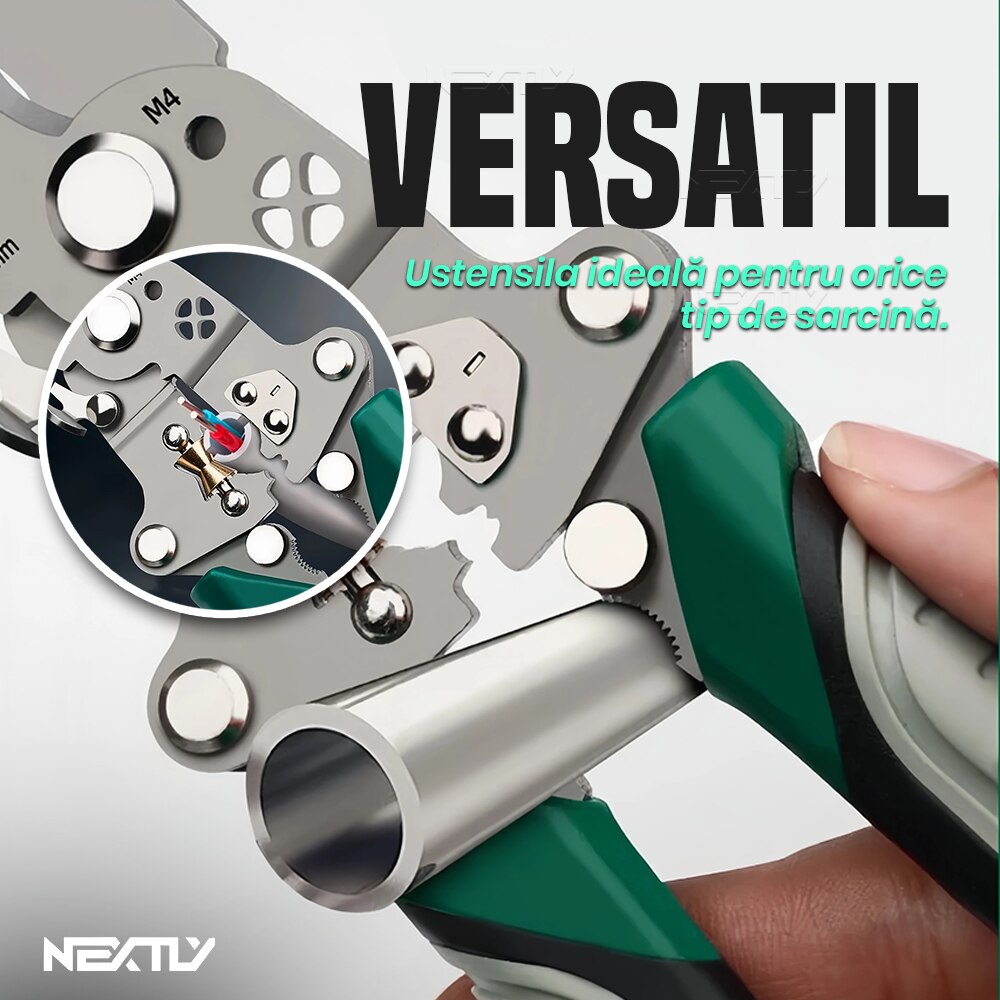 Cleste-patent multifunctional NEXTLY, pentru dezizolat/sertizat/taiat ...