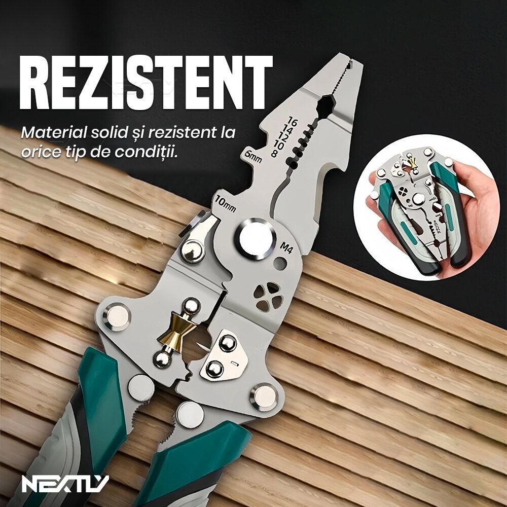 Cleste-patent multifunctional NEXTLY, pentru dezizolat/sertizat/taiat ...