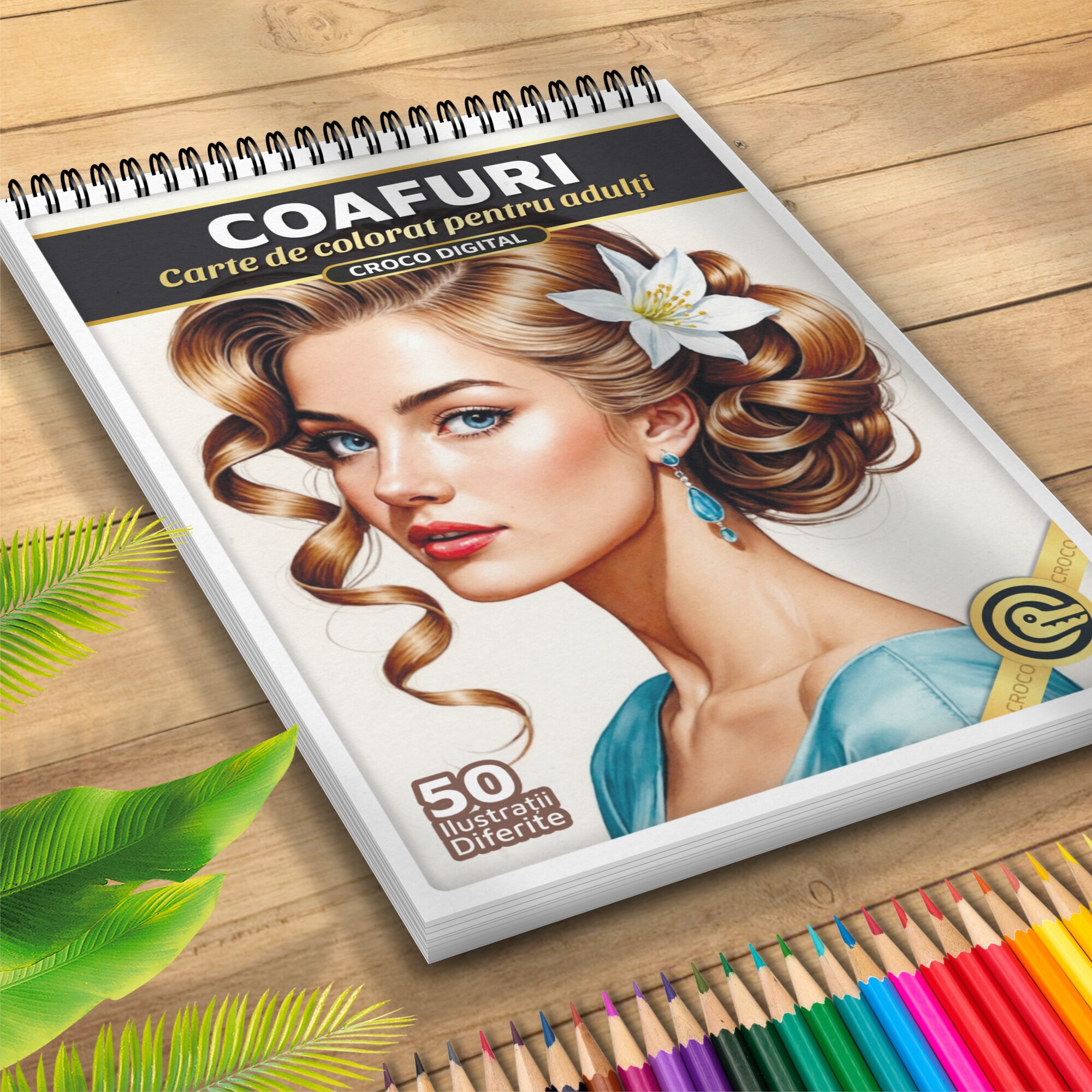 Carte de colorat antistres pentru relaxare, Coafuri, 50 Ilustratii ...