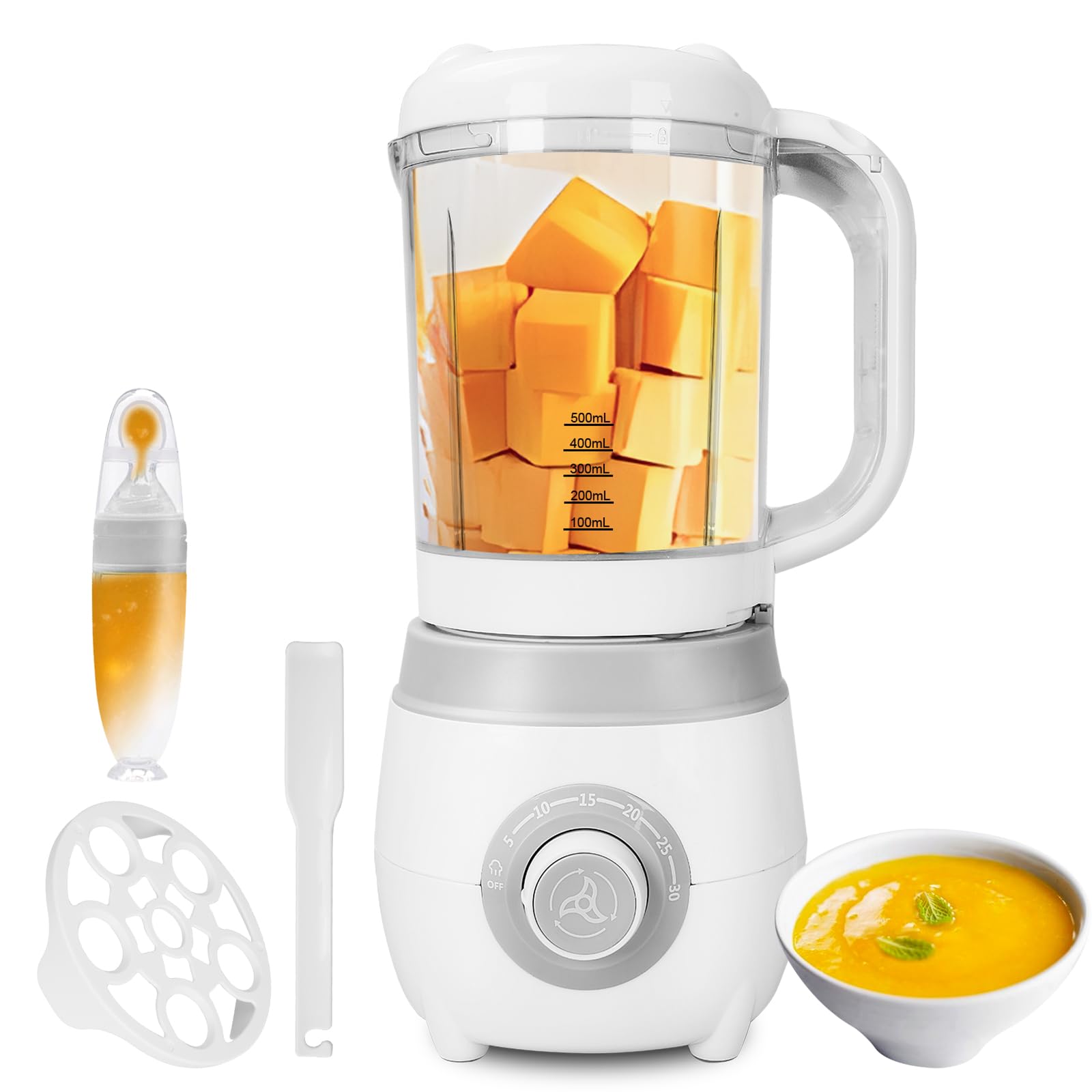 Aparat de gătit pentru bebeluși set Hoapin 4 în 1, sterilizator ...