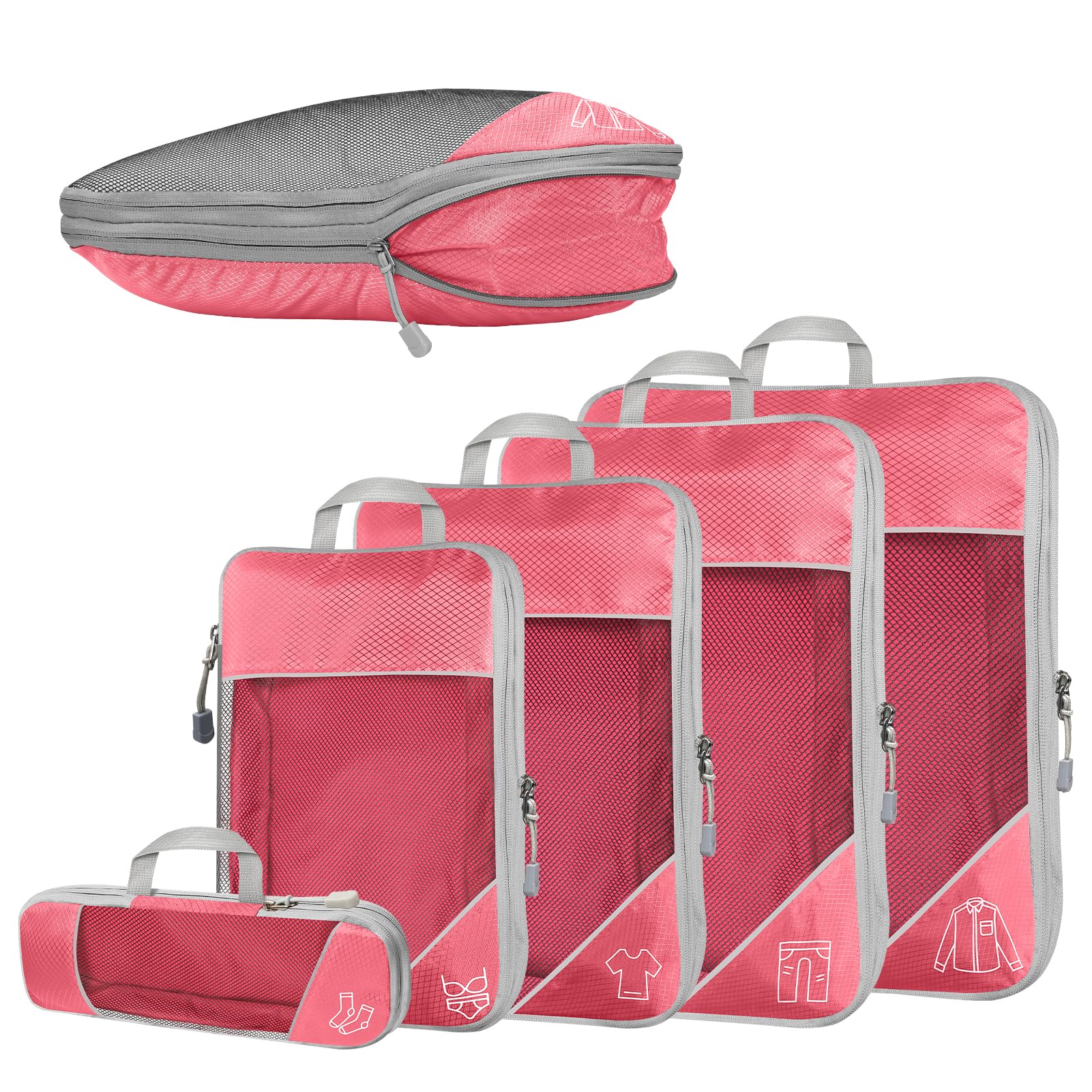 Set de 5 cuburi de compresie, Desoto, organizator de bagaje, ultra ...