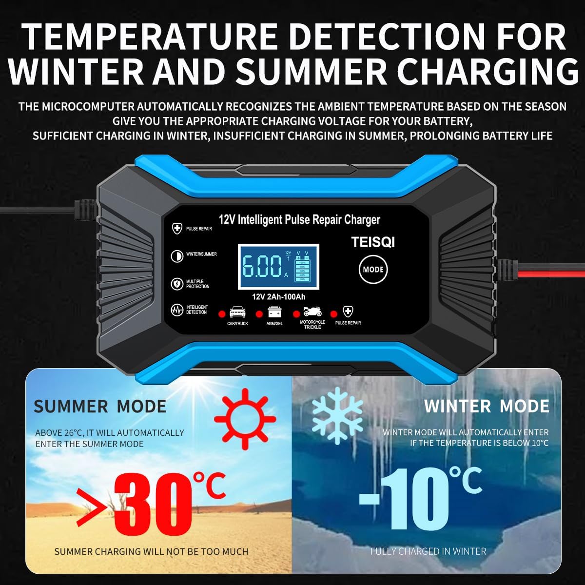 Starter Auto multifunctional, 12V/6A, 4 moduri, Incarcare rapida, Ecran ...