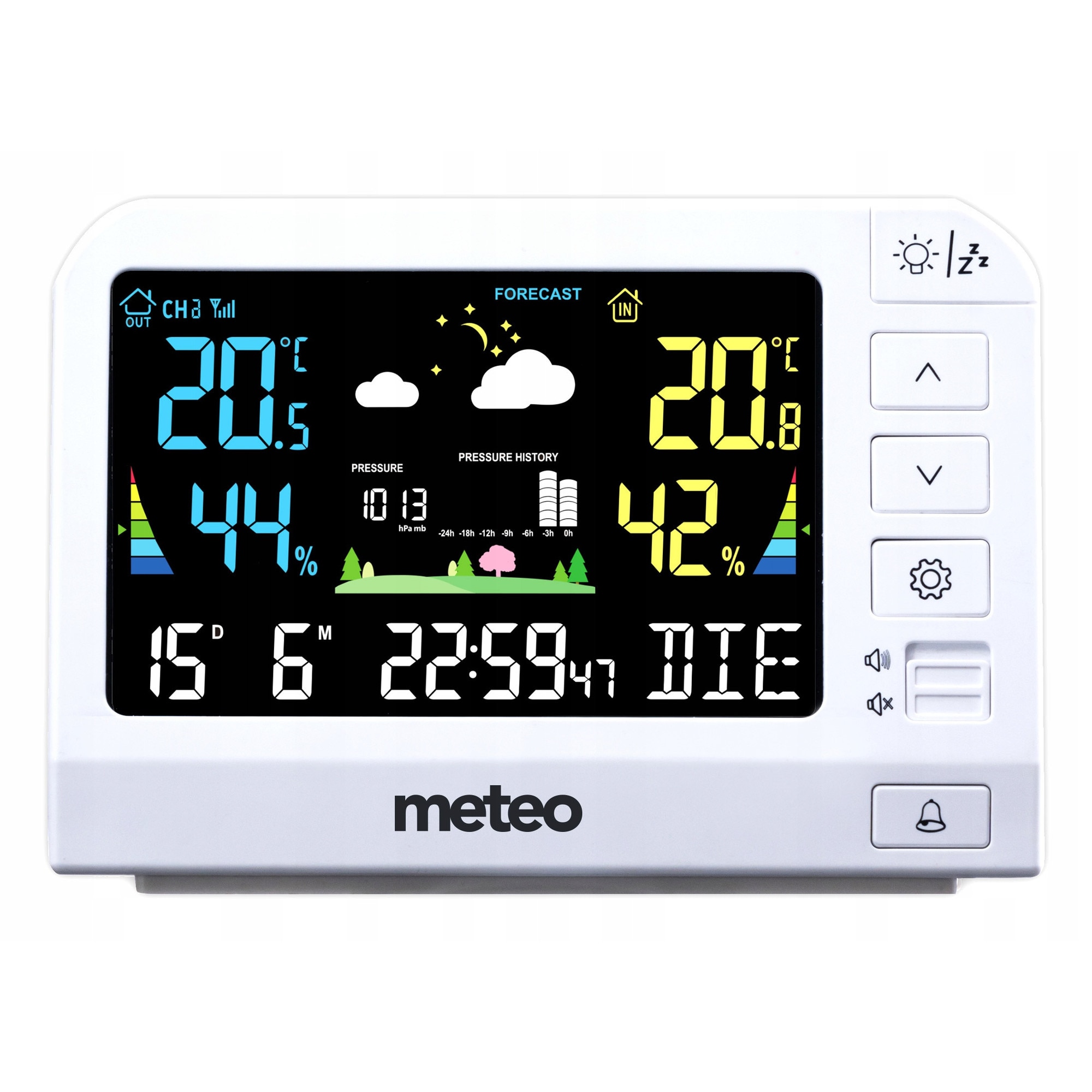 Statie meteo, Meteo, SP205, Barometru, LCD, Prognoza meteo, Ceas cu ...