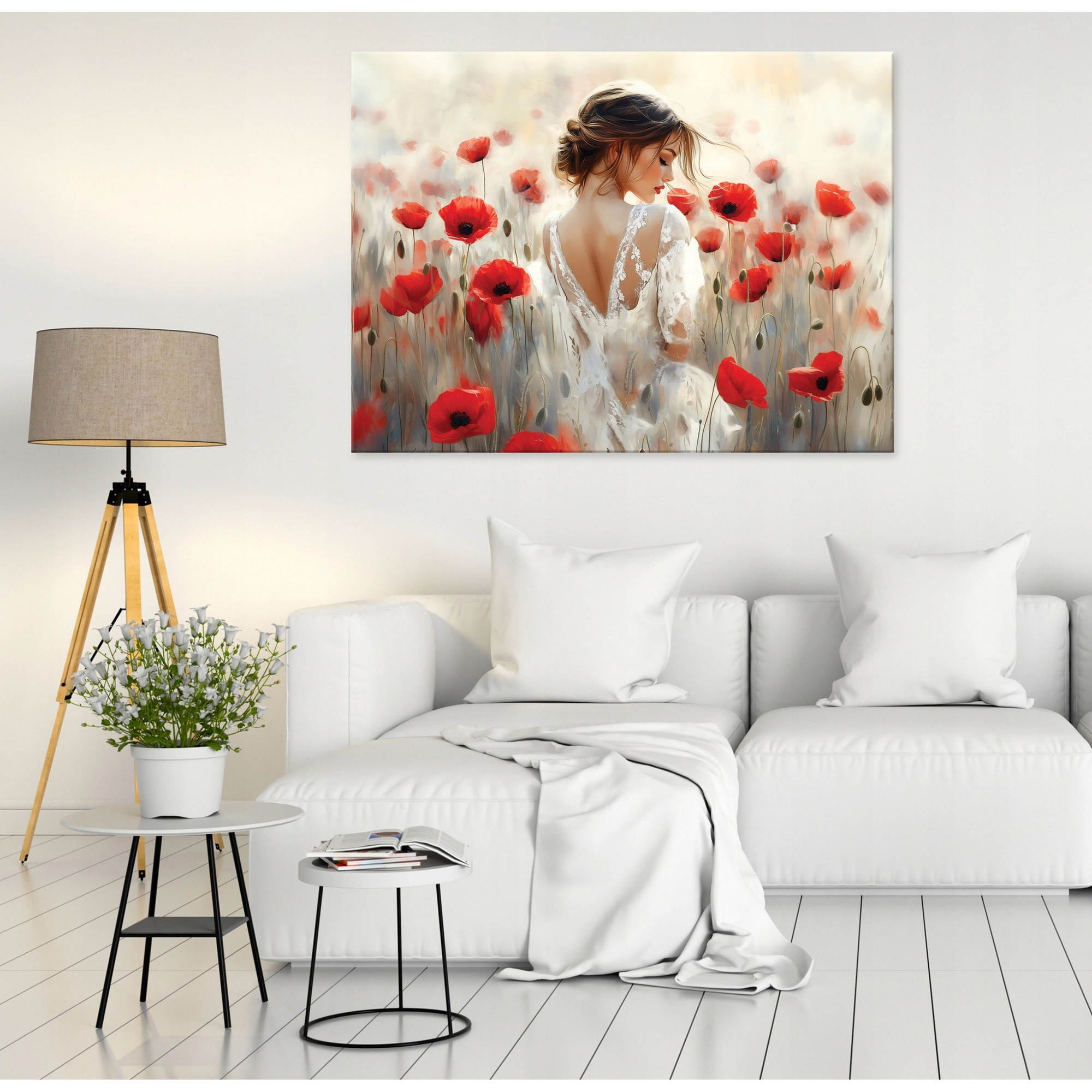 Tablou Canvas, Flori, 120x80 cm, Femeie, Decorative, Living, Bucatarie ...