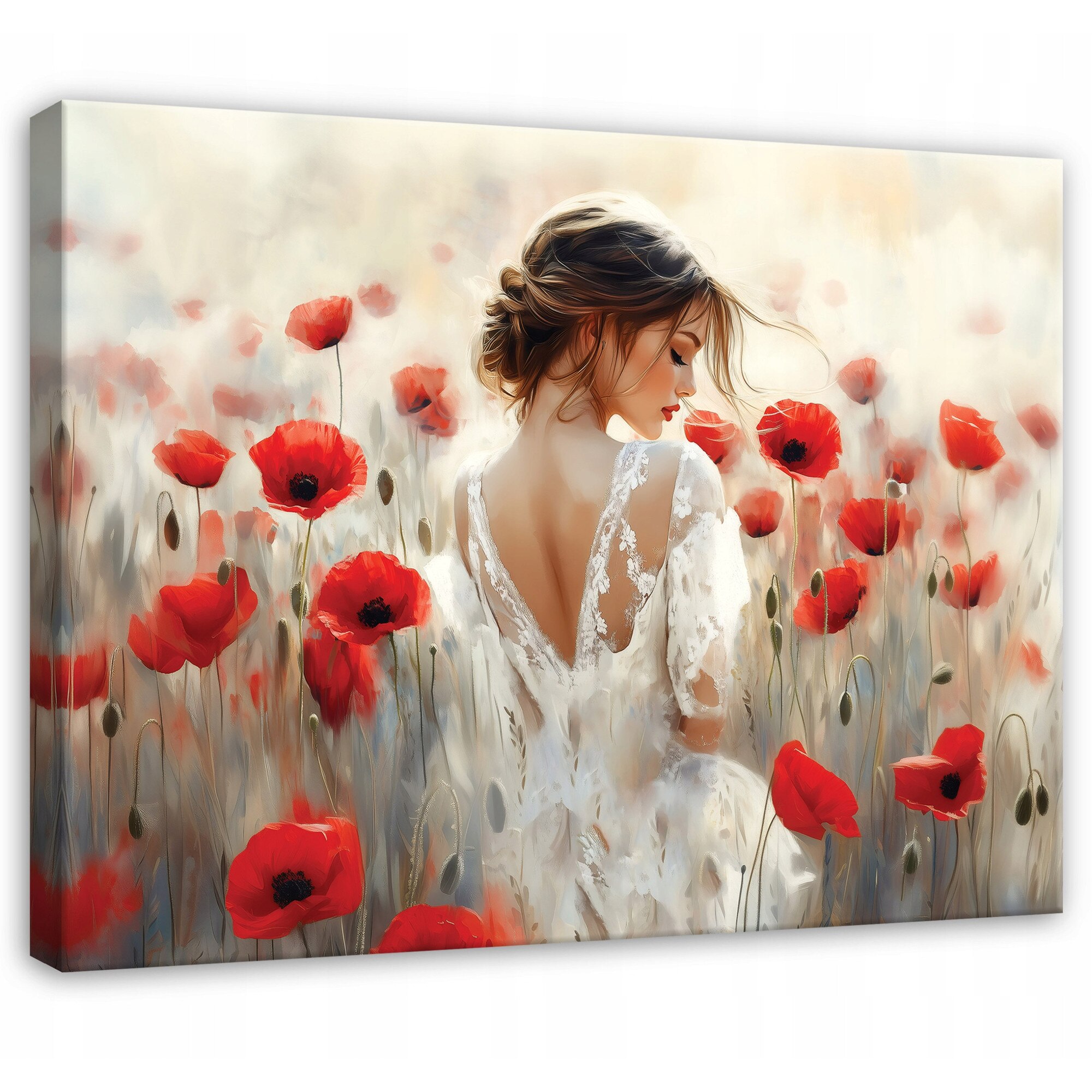 Tablou Canvas, Flori, 120x80 cm, Femeie, Decorative, Living, Bucatarie ...