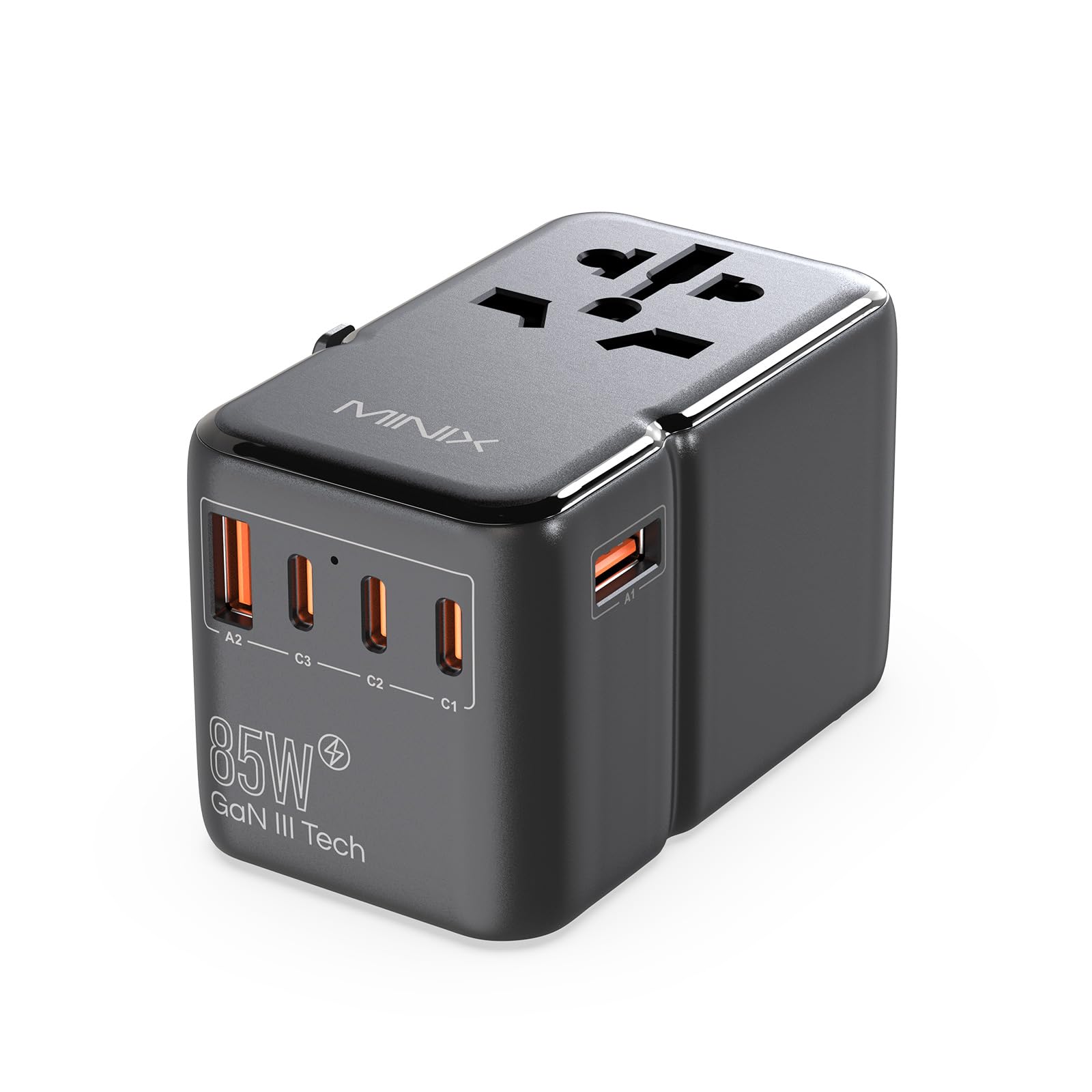 Adaptor universal de călătorie Minix, alimentation 85W, 3 porturi USB-C ...