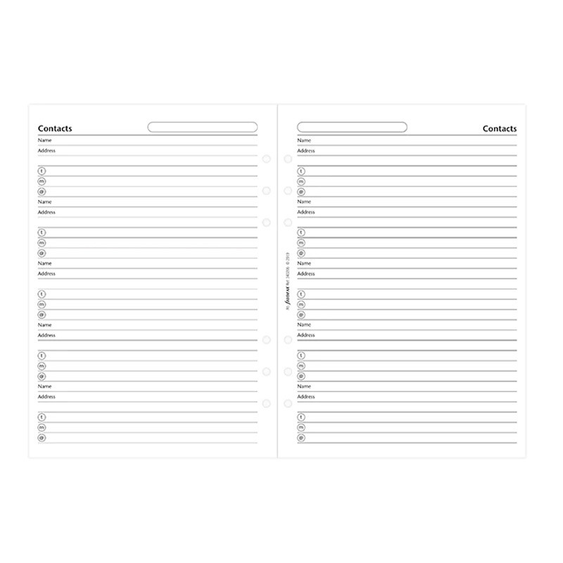 Filofax rendszerező utántöltő, A5, nevekhez, címekhez és ...