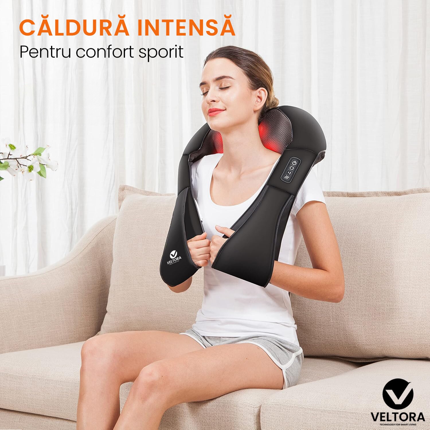 Aparat Profesional Premium Pentru Masaj Umeri 3D Veltora® NeoHeat Relax ...