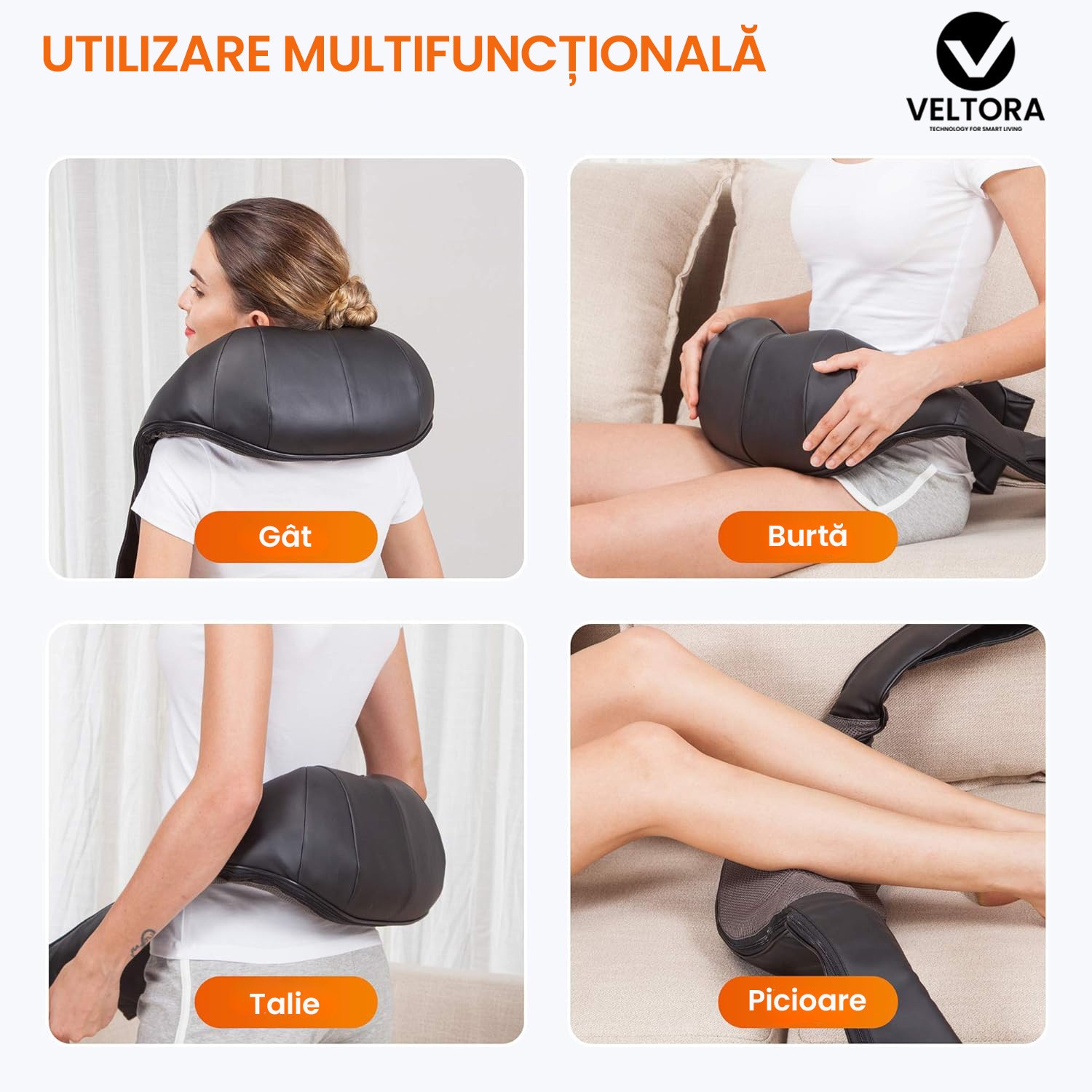Aparat Profesional Premium Pentru Masaj Umeri 3D Veltora® NeoHeat Relax ...