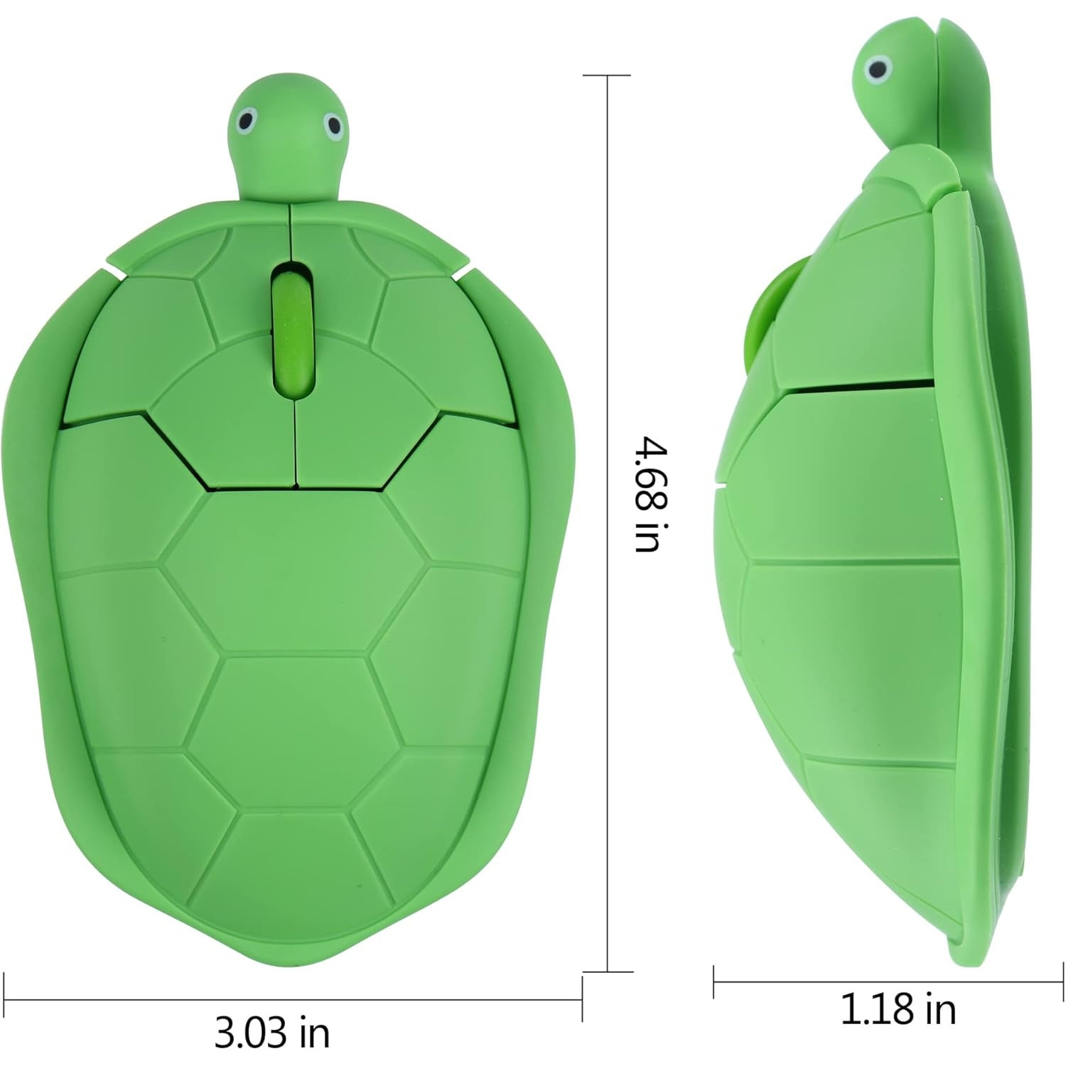 Mouse wireless, design broasca testoasa verde, ergonomic, 12x7.7cm ...