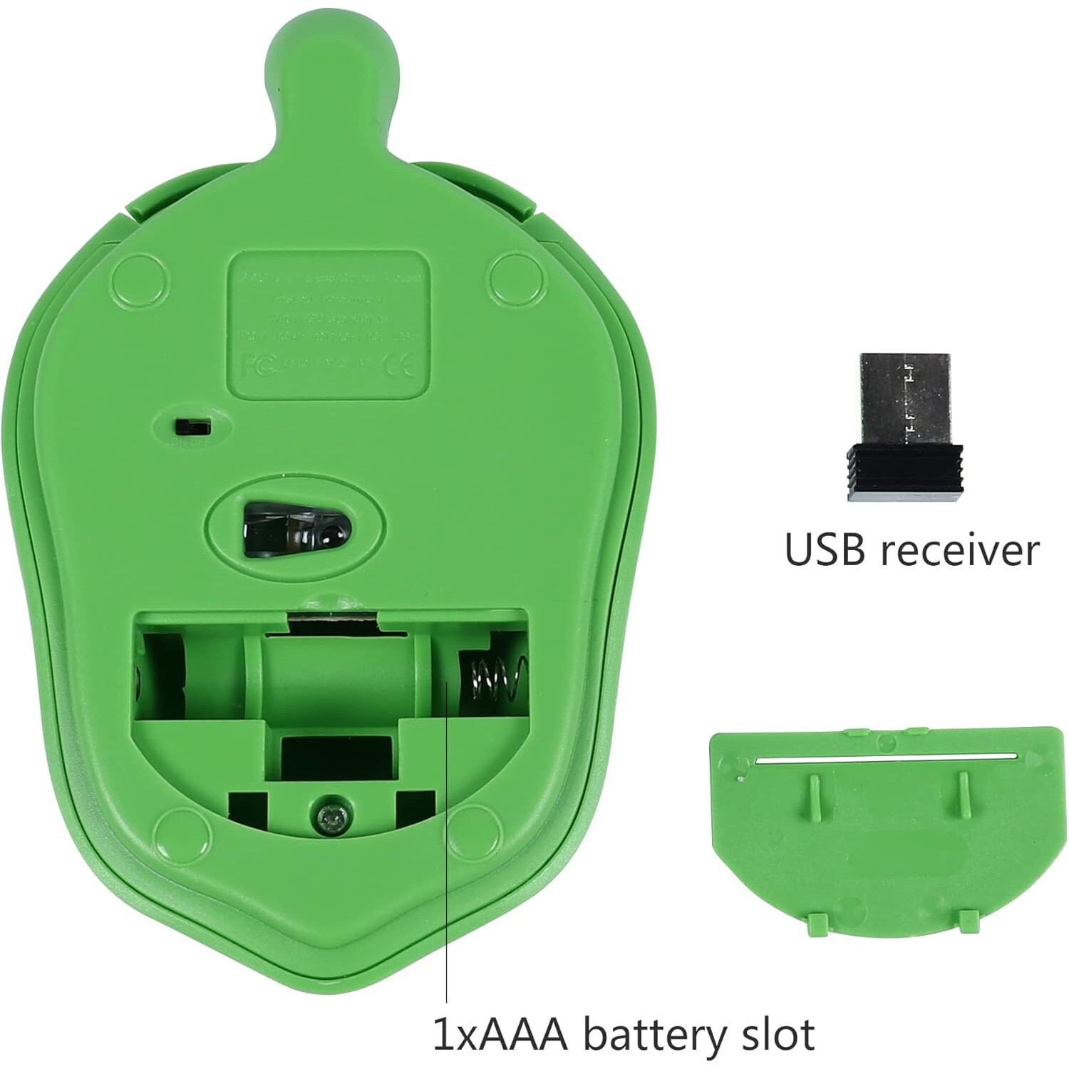 Mouse wireless, design broasca testoasa verde, ergonomic, 12x7.7cm ...
