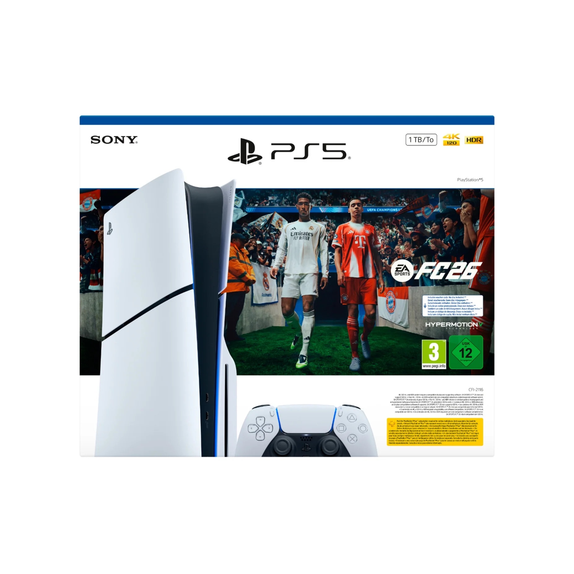 PlayStation 5 (PS5) Slim konzol, 1TB SSD, E-Chassis + FC 26 - eMAG.hu