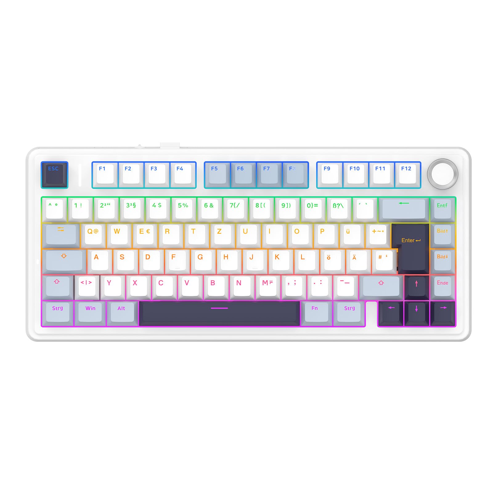 Tastatură mecanică wireless Epomaker X Aula F75, 75%, Bluetooth ...