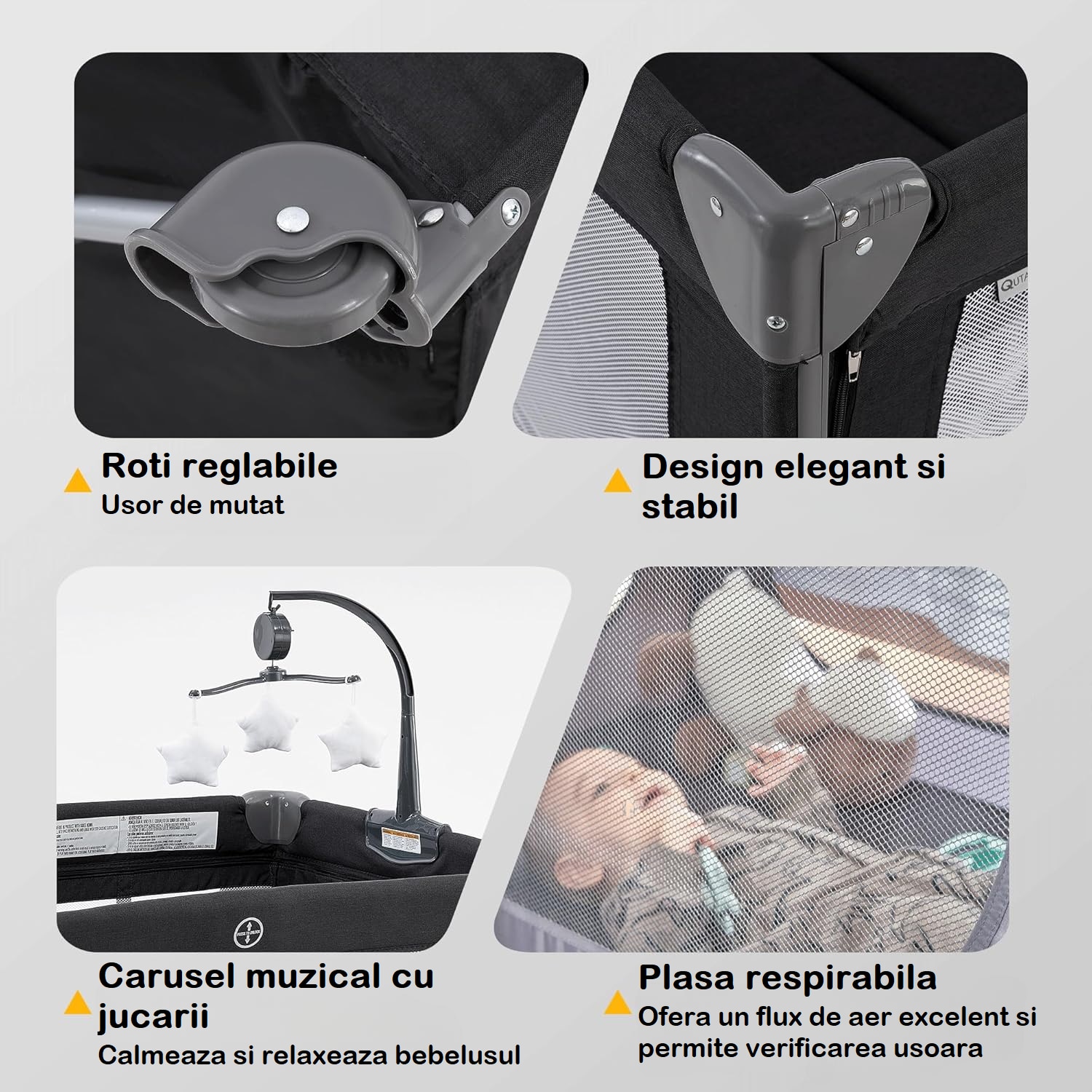 Patut Pliabil Co-Sleeper Kiddo™ HUG Laterala Glisanta Max Confort 2 ...