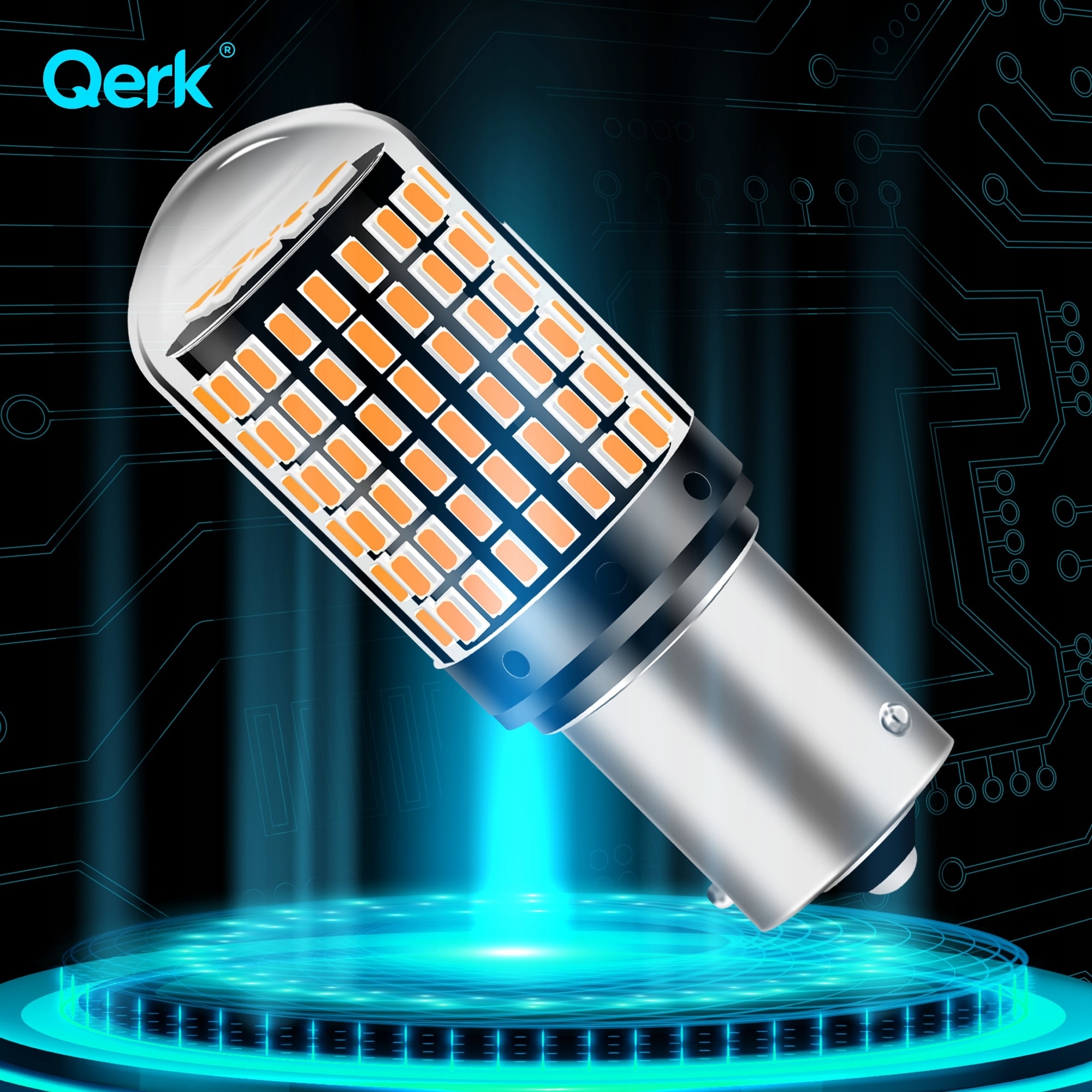 Set 2 Becuri LED Auto Qerk B144 PY21W, 21W, 2000K, BAU15s - eMAG.ro