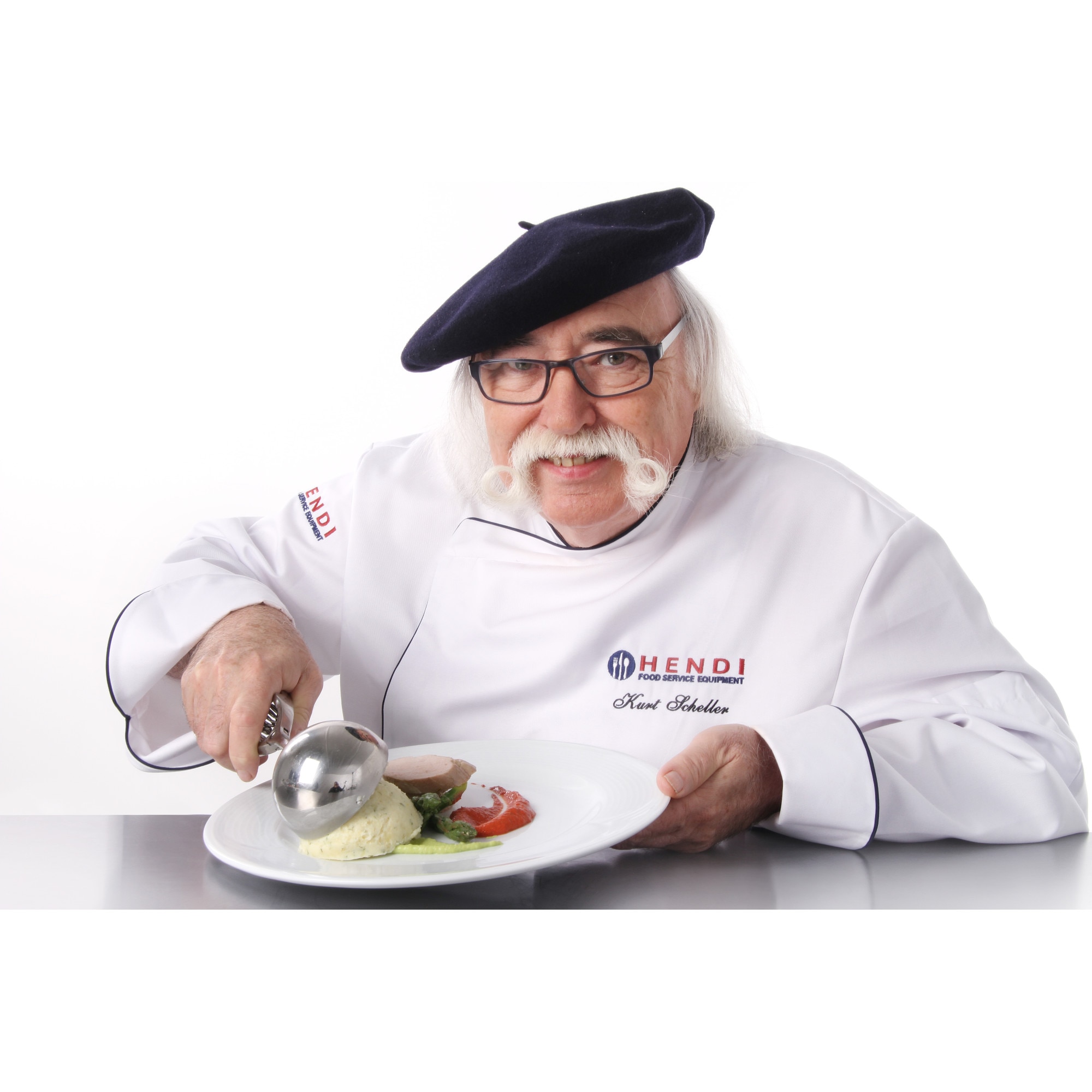 Лъжица за сладолед Hendi Kitchen Line, 100 мл, Диаметър 7 см, Инокс ...