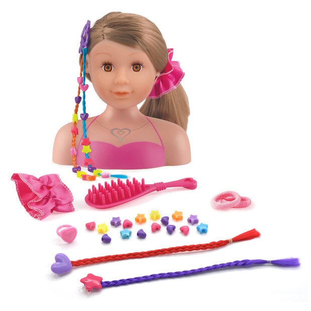 Cap de papusa de coafat cu multe accesorii, Ashley maro - eMAG.ro