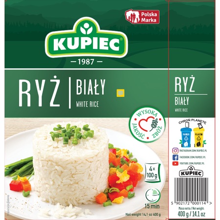 Orez alb, KUPIEC, 4x100 g - eMAG.ro