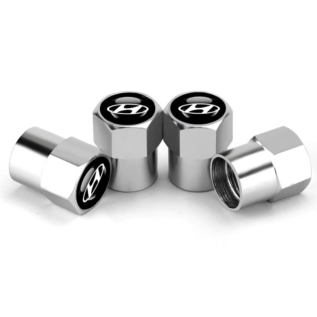 Set 4 capacele pentru ventil auto din aluminiu, Hexagon, Hyundai ...