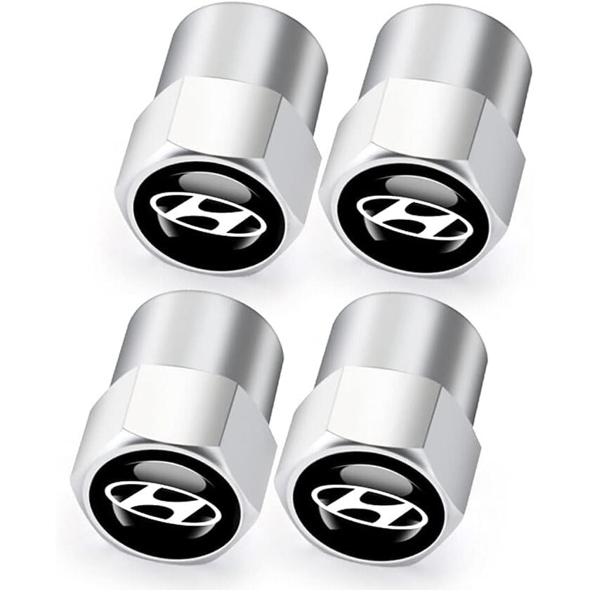 Set 4 capacele pentru ventil auto din aluminiu, Hexagon, Hyundai ...