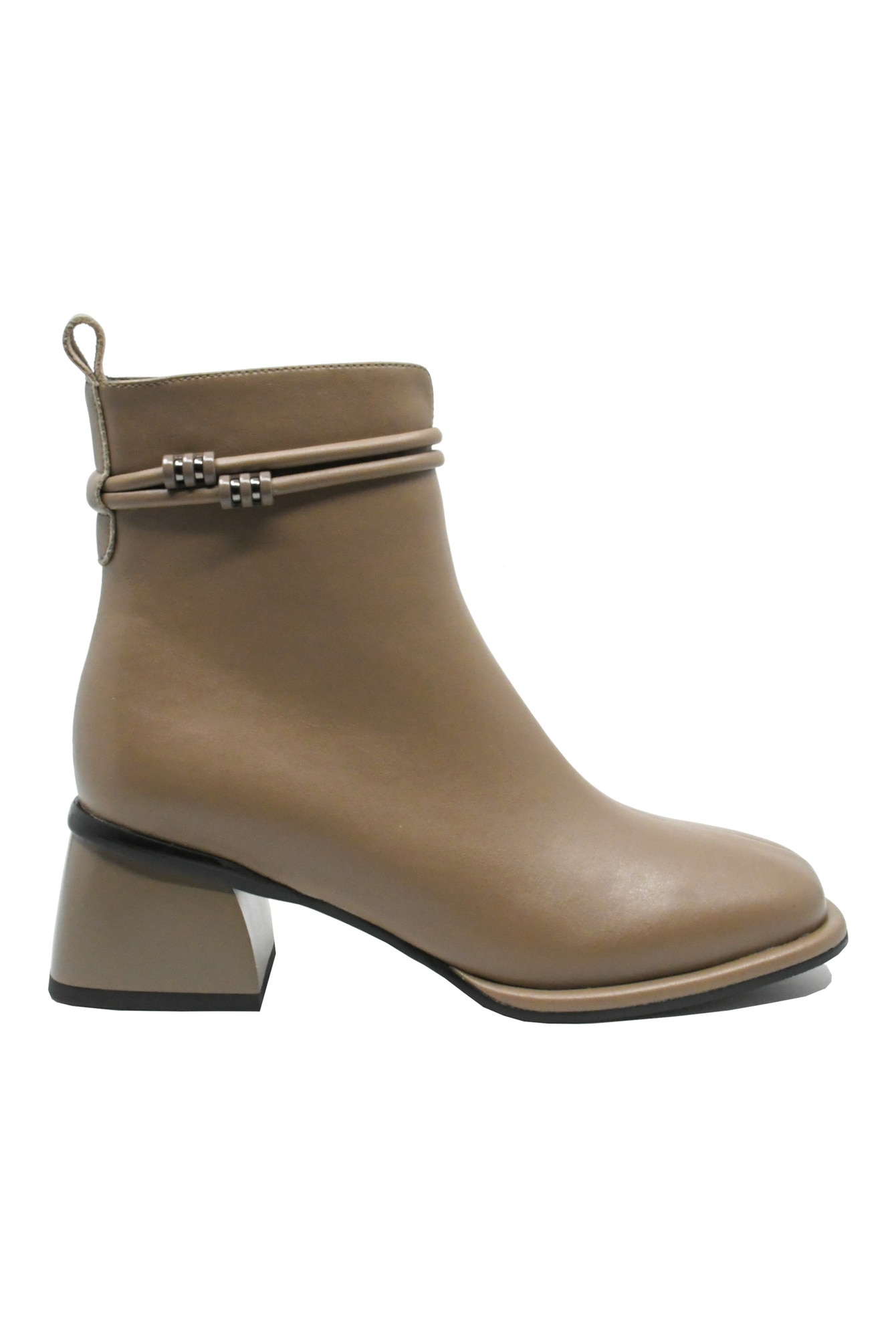 Botine dama Anna Viotti gri sidefat, din piele naturala, cu bratara la ...
