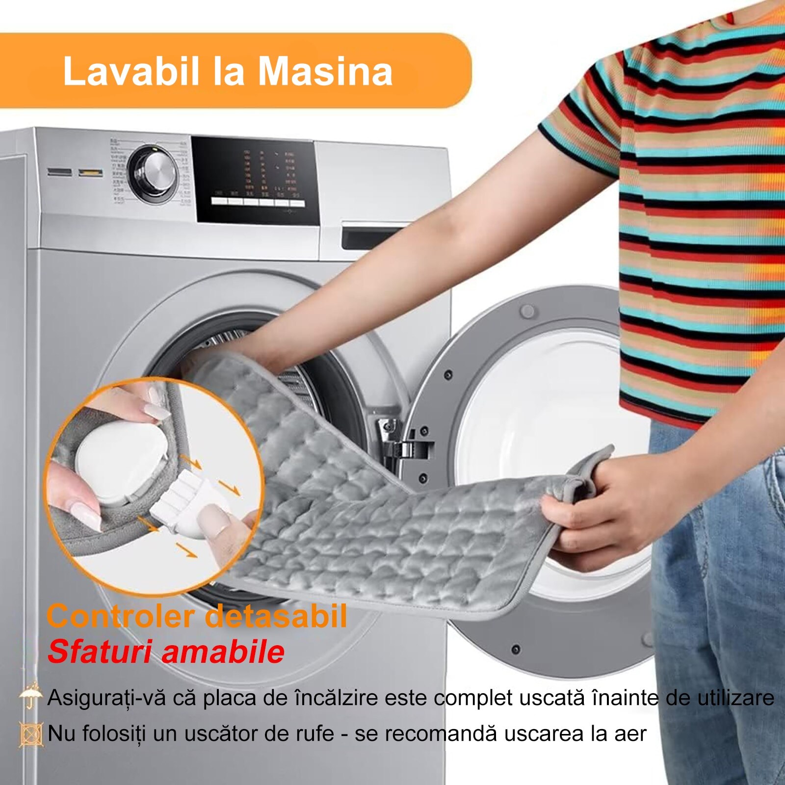 Patura electrica Bluvista®, tampon de incalzire foarte mare, tampon de ...