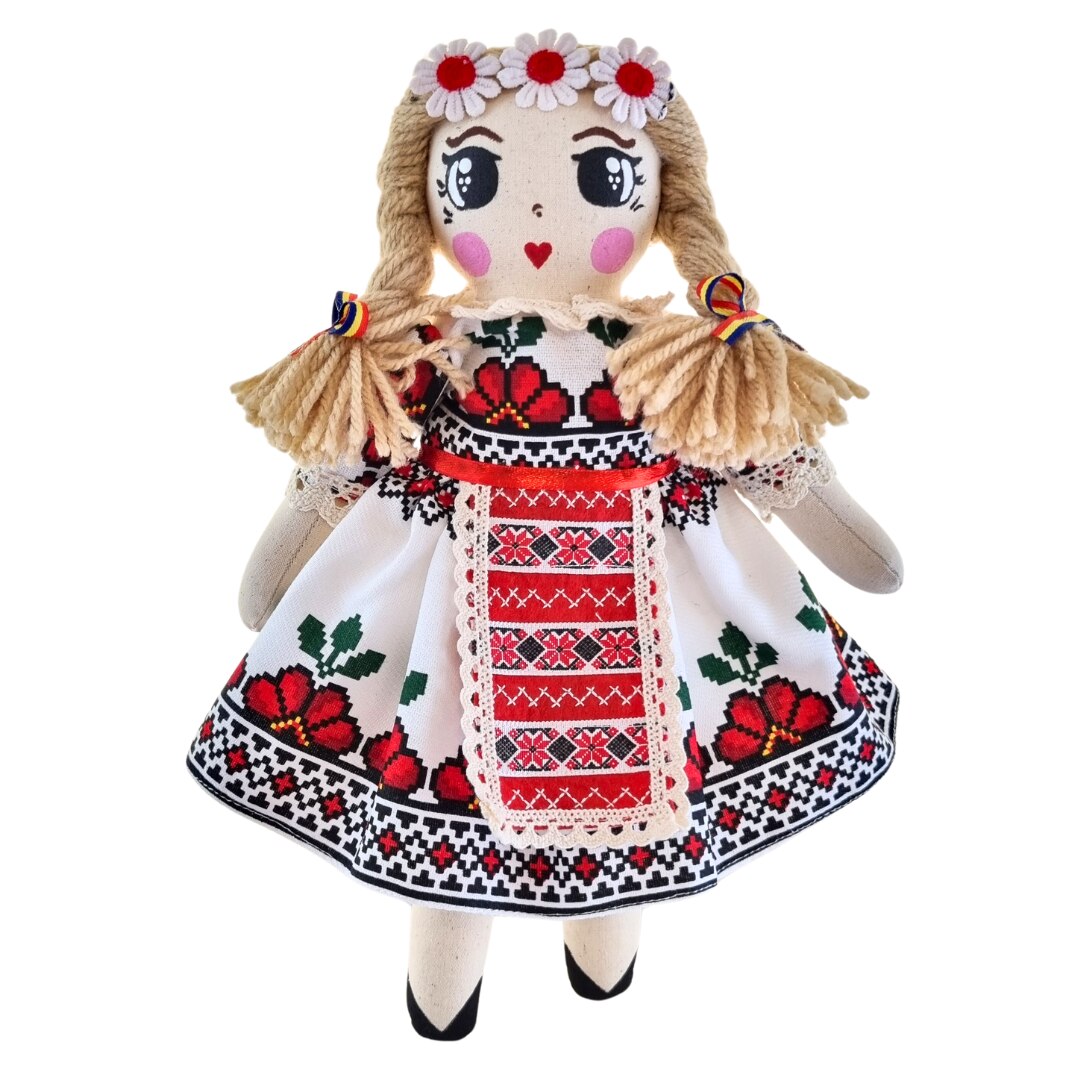 Papusa handmade traditionala romaneasca Romancuta folclorica 30 cm ...