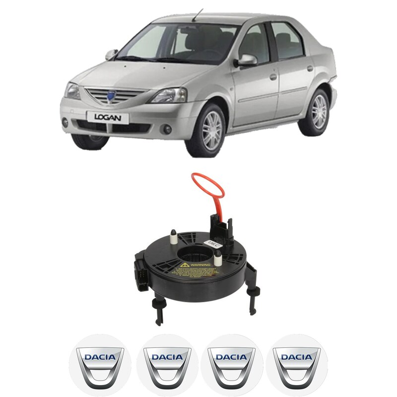 Spirala Airbag Volan Dacia Logan (2004-2012), 4x Stickere Auto, 0, 20kg ...