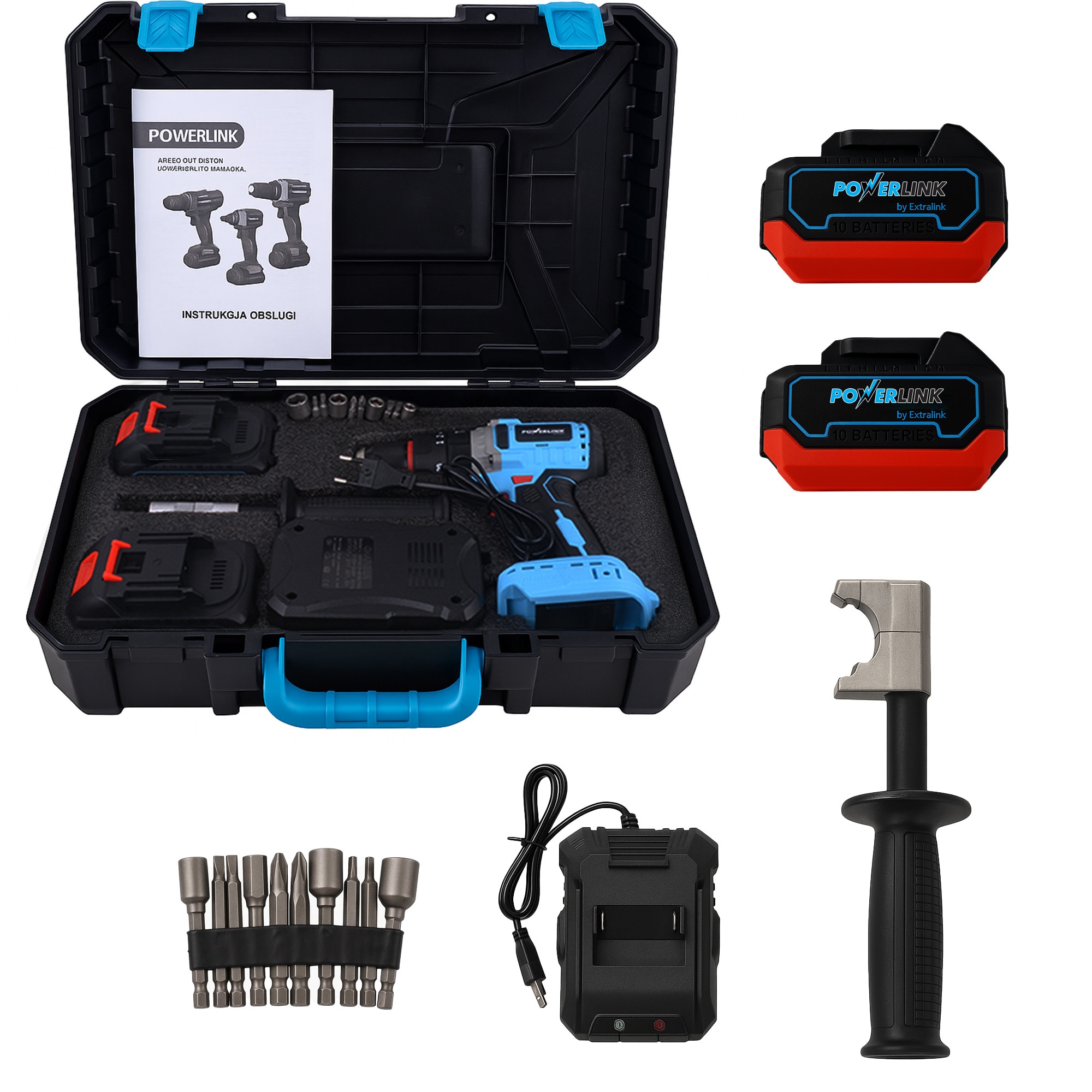 Wiertarko-vkretarka Powerlink, 20V, 120 N.m, 2 acumulatori 4Ah, 13mm ...