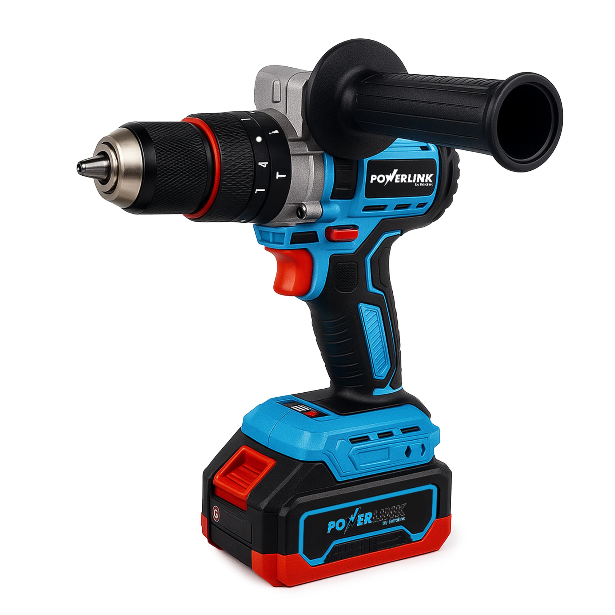 Акумулаторна бормашина Powerlink, 20V, 120 N.m, 2 батерии 4Ah, 13mm, с ...