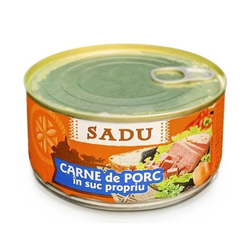 Carne de porc in suc propriu, 300 g, Sadu - eMAG.ro