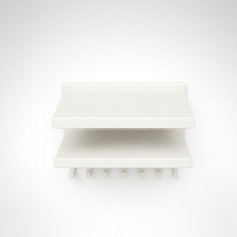 Suport Perete Chei si Obiecte Mici din Plastic, Aspect Marmura, 24 cm ...
