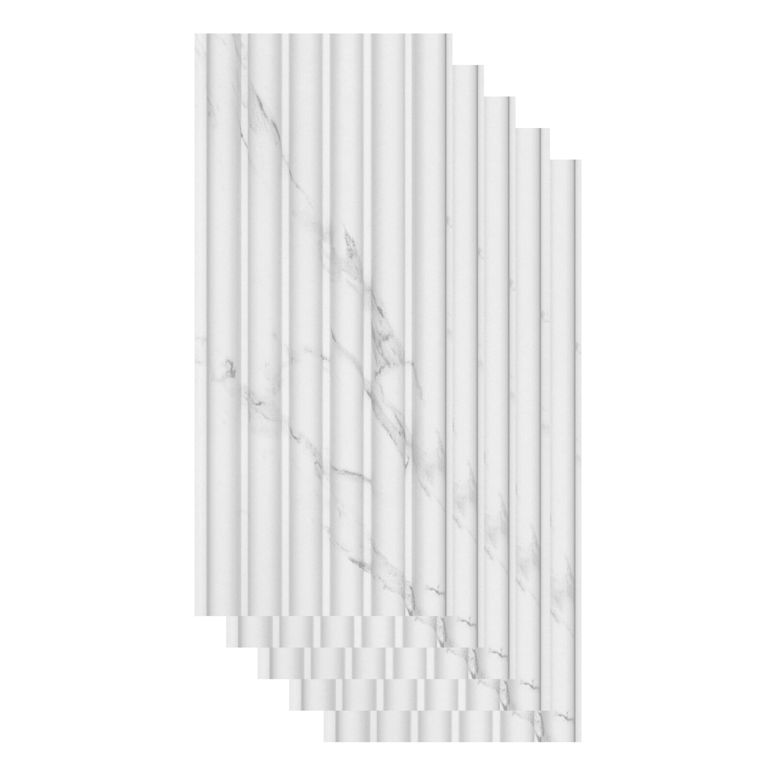 Set 5 panouri decorative, riflaj, wpc,260x15,7x1.5 cm, alb model - eMAG.ro