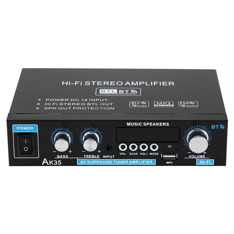 Amplificator Bluetooth Ak35 800W Hifi, FM, USB, subwoofer - eMAG.ro