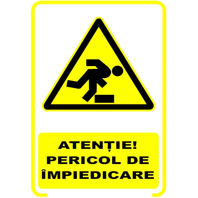 Set de 2 indicatoare A5 -atentie pericol impiedicare - eMAG.ro