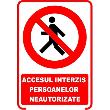 Set de 2 indicatoare A5 - accesul interzis persoanelor - eMAG.ro