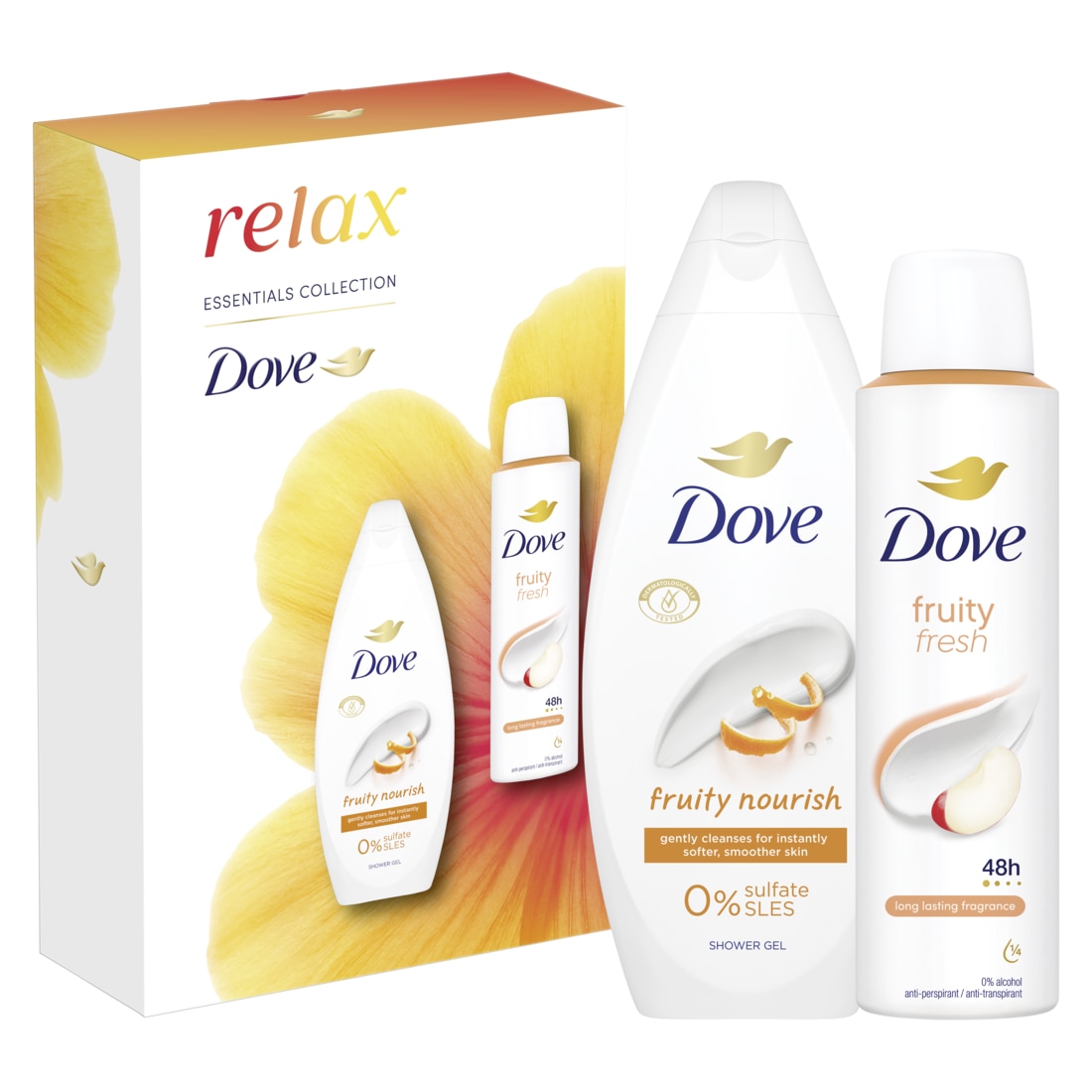 Set Cadou Dove Relax : Gel de dus Fruity Nourish, 250 ml + Dove anti ...