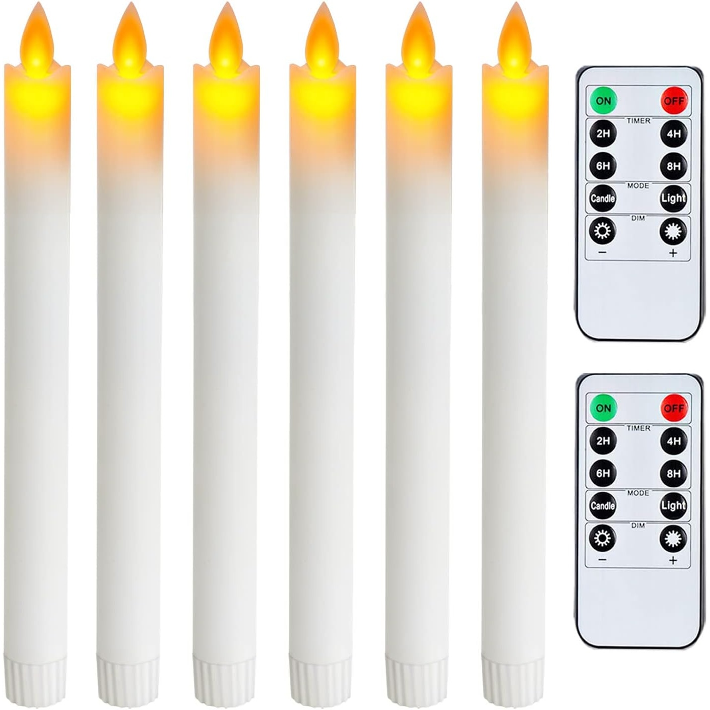 Set 6 lumanari cu LED, Forma Clasica, Invelite in ceara naturala ...