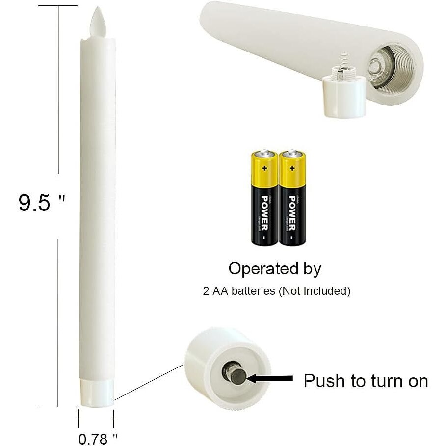 Set 6 lumanari cu LED, Forma Clasica, Invelite in ceara naturala ...