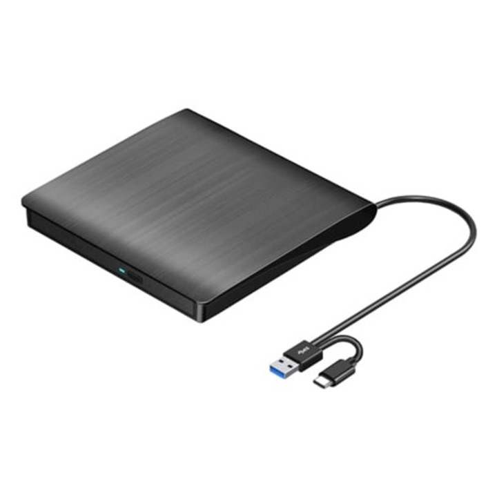 Unitate optica externa, CD/DVD, USB 3.0, portabila, compatibila cu ...