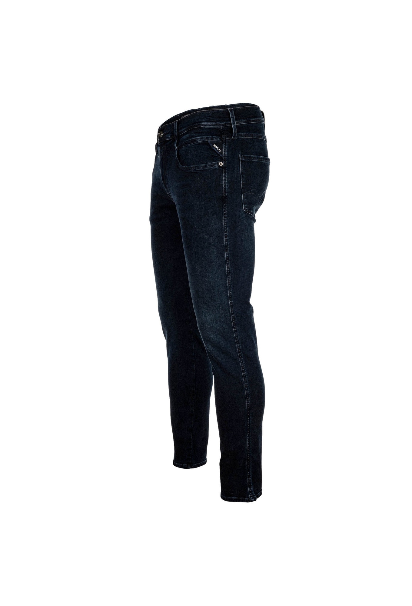 Replay, Blugi slim fit Hyperflex Anbass, Albastru indigo, W29-L32 - eMAG.ro