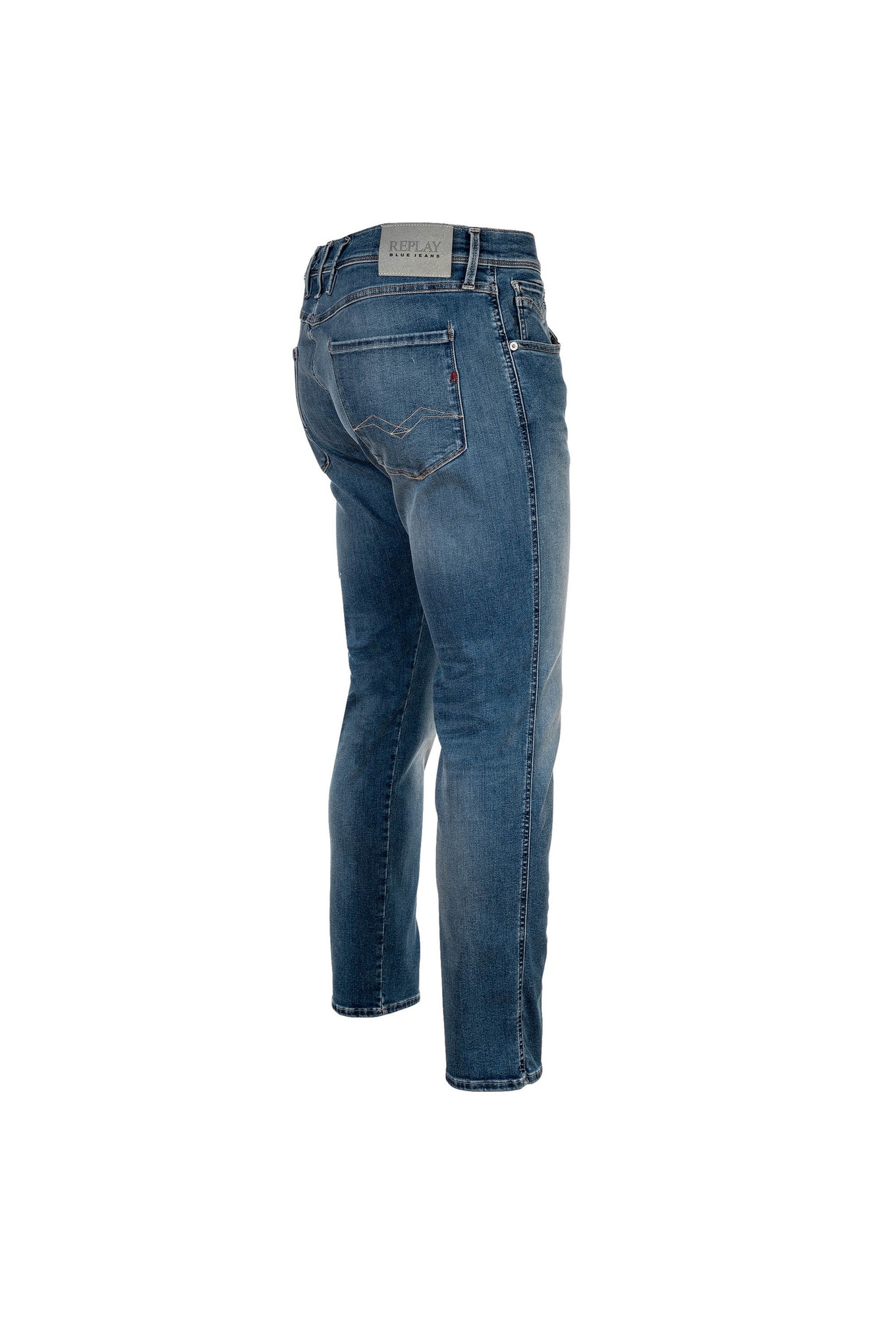 Replay, Blugi slim fit Hyperflex Anbass, Albastru pal, W33-L32 - eMAG.ro