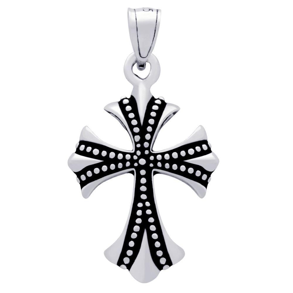Pandant argint 925 cruce cu tinte si Fleur de Lis - eMAG.ro