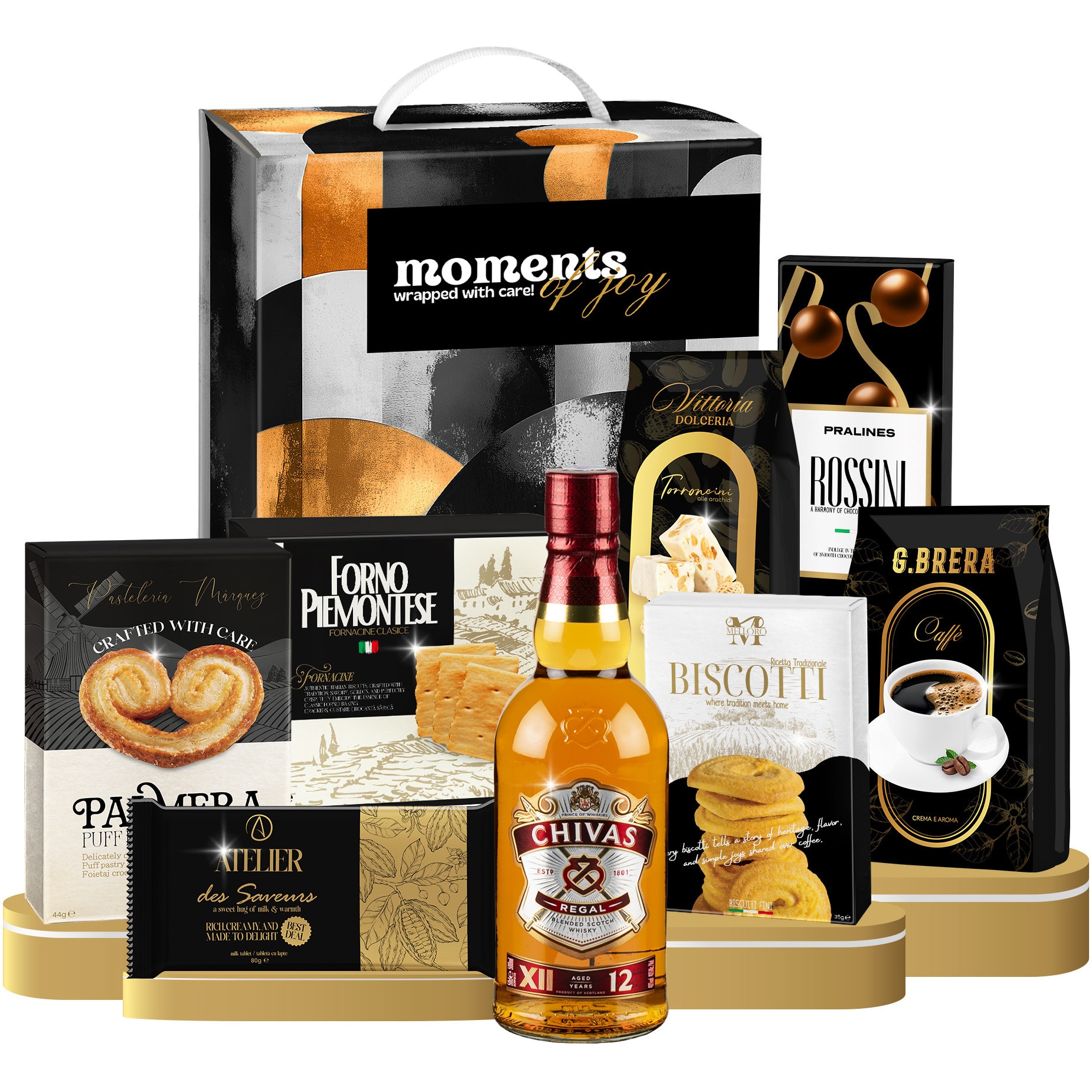 Pachet cadou Royal Moments-Gift Idea,cu whisky Chivas Regal 12 y.o ...