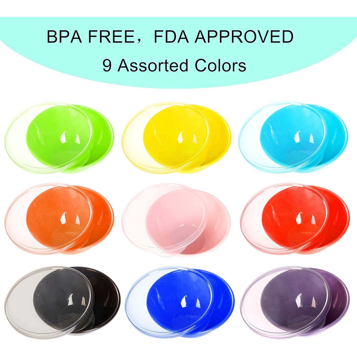 Set 9 Boluri Colorate cu Capac 1000 ml, 17x7.5cm - eMAG.ro
