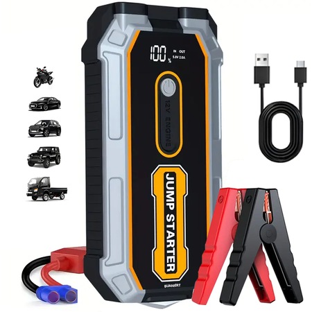 Starter auto Portabil BUANIERT®, Redresor Auto 3000A, 12V, 20000mAh, 3 ...